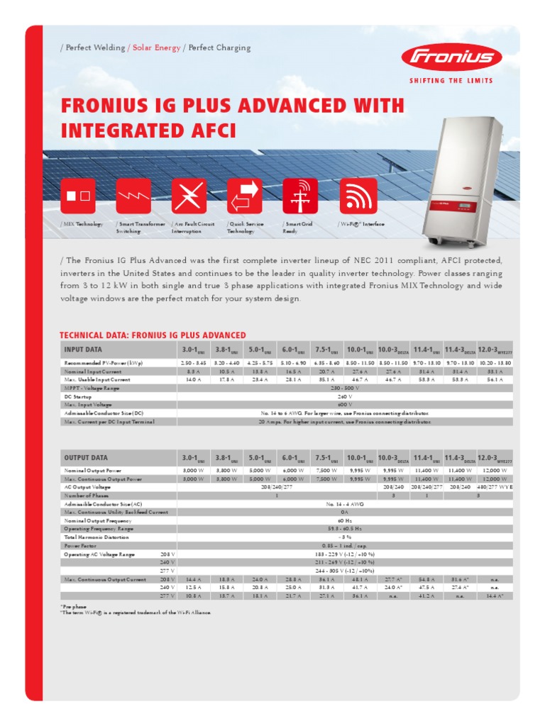SE DS Fronius IG Plus Advanced US EN | PDF | Power Inverter ...