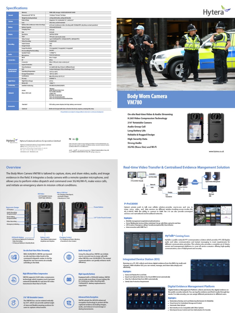 VM780 Body Worn Camera From DTS - Solutions | PDF | Computer Network ...