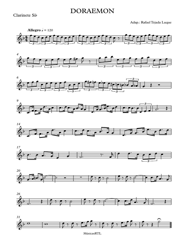 DORAEMON (Trío Cuerda, Clar, Guit, Piano) - Clarinete Sib | PDF
