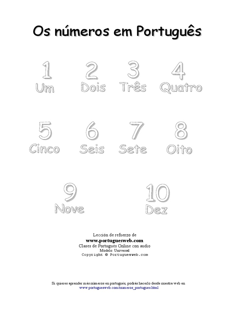 Numeros Portugues | PDF