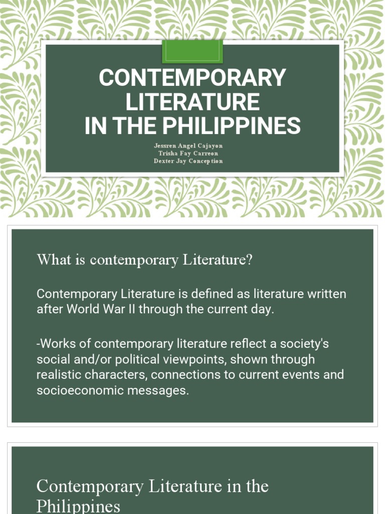 Philippine Contemporary Literature Overview | PDF | Philippines