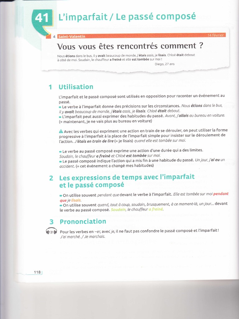 Imparfait et Passé Composé : Guide | PDF | Relations syntaxiques ...