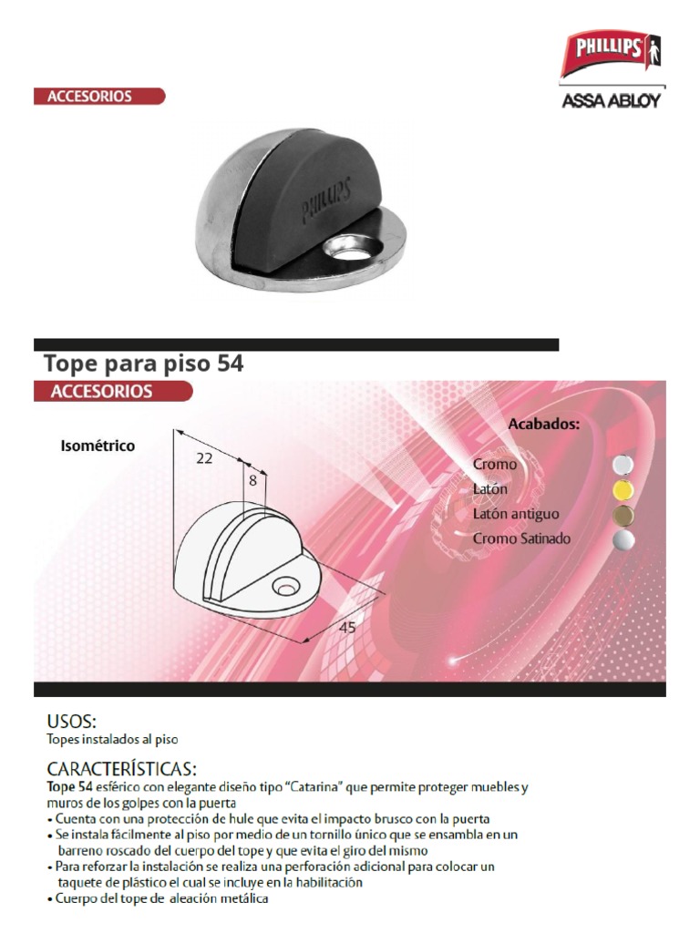 Phillips Ficha Técnica Tope 54 | PDF