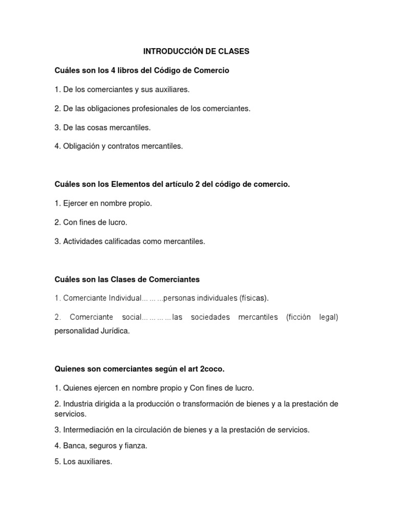 Conceptos Clave del Código de Comercio | PDF | Business | Comercio