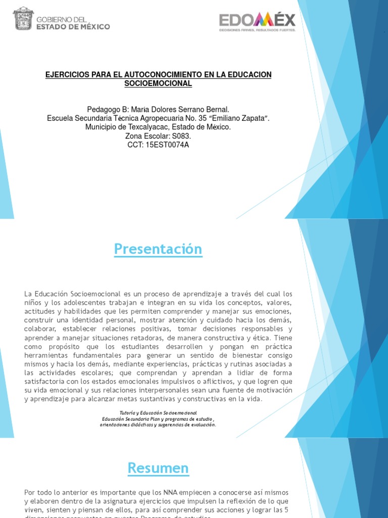 Ejercicios para El Autoconocimiento en La Educación Socioemocional ...