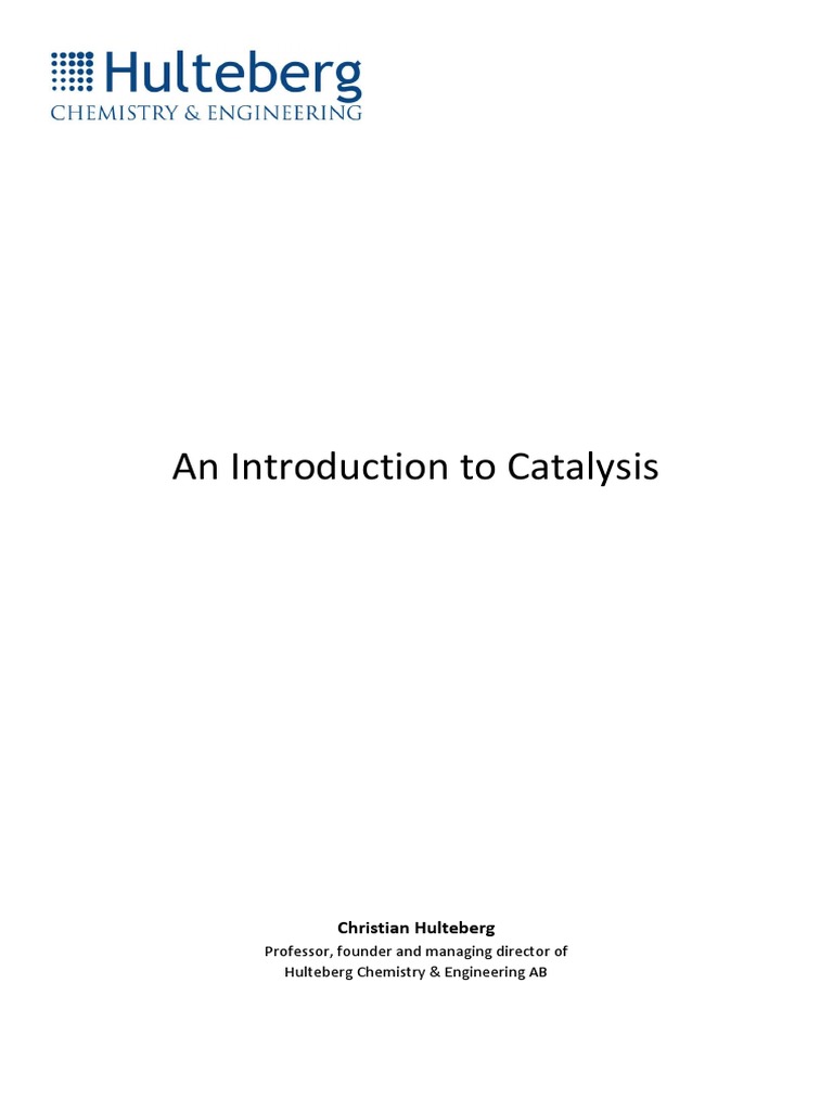 Hc E Introduction To Catalysis Pdf Catalysis Reaction Rate