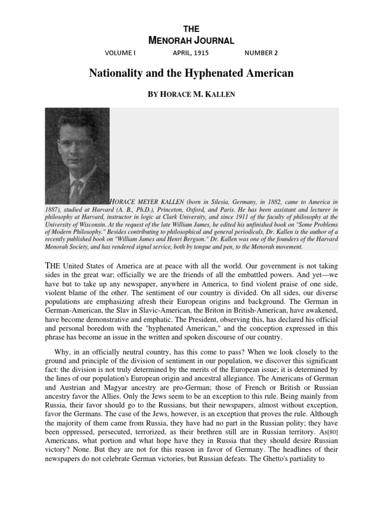 Nationality and the Hyphenated American | PDF | Austria Hungary ...