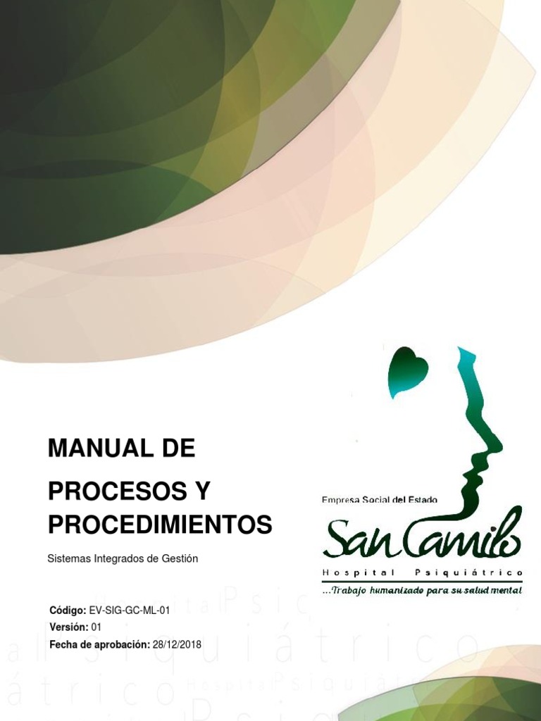 MANUAL DE PROCESOS Y PROCEDIMIENTOS ESE SAN CAMILO Ok | PDF | Calidad (comercial) | Sistema de ...