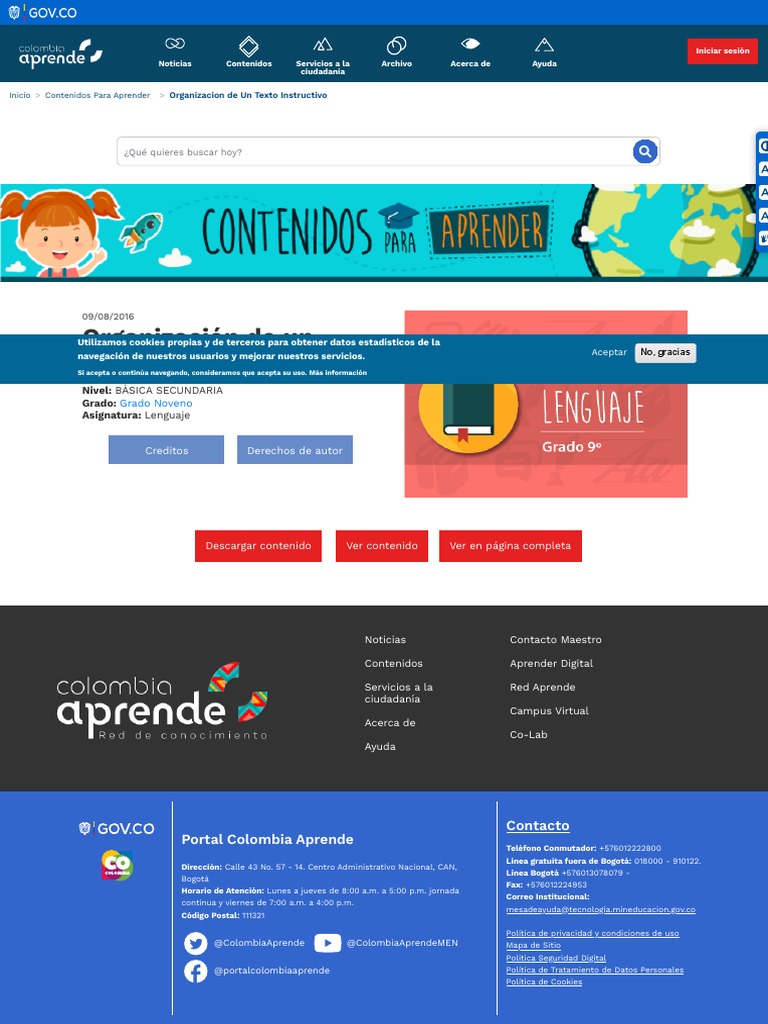 Organización de Un Texto Instructivo - Colombia Aprende | PDF | Cookie HTTP | Industrias de servicio