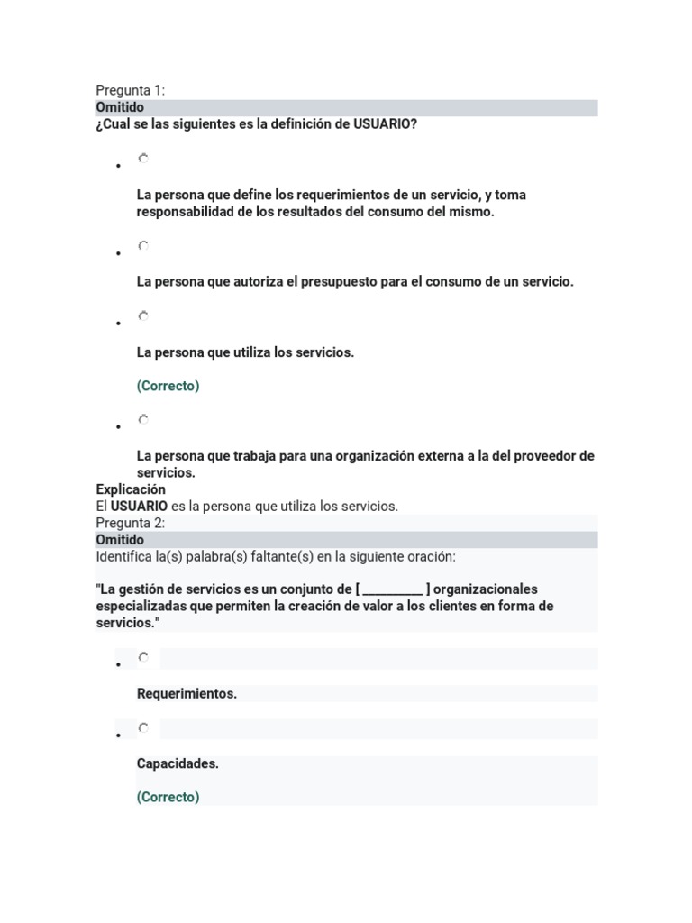 ITIL Quiz 4 | PDF | Itil | Calidad (comercial)