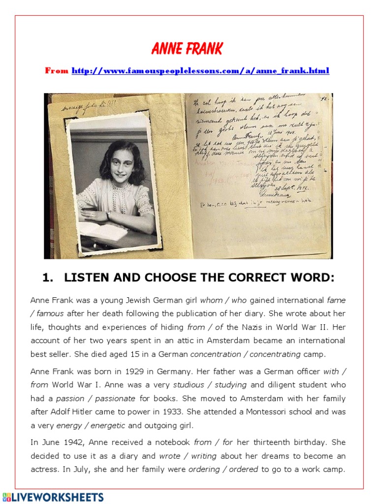 Anne Frank Biography | PDF | Anne Frank | Nazi Germany