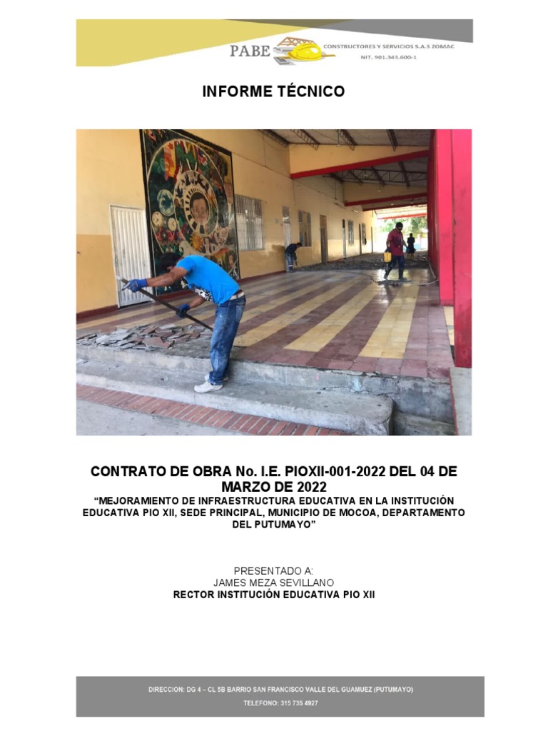 INFORME TECNICO DE OBRA - Pabe | PDF