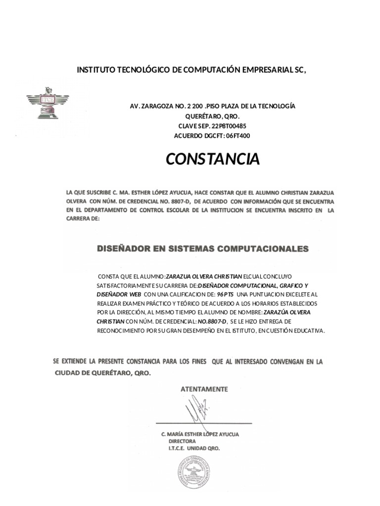 Constancia | PDF