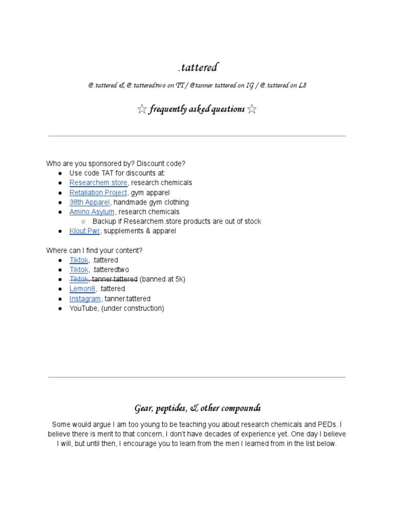Tattered FAQ | PDF