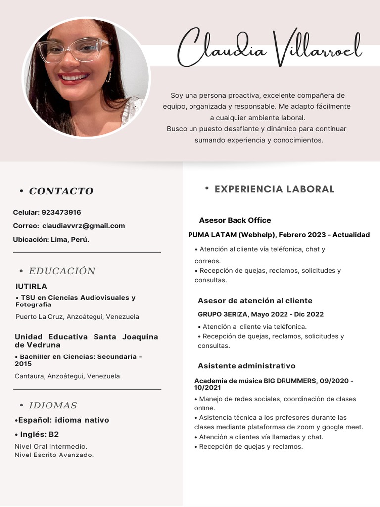 CV Claudia Villarroel PDF | PDF