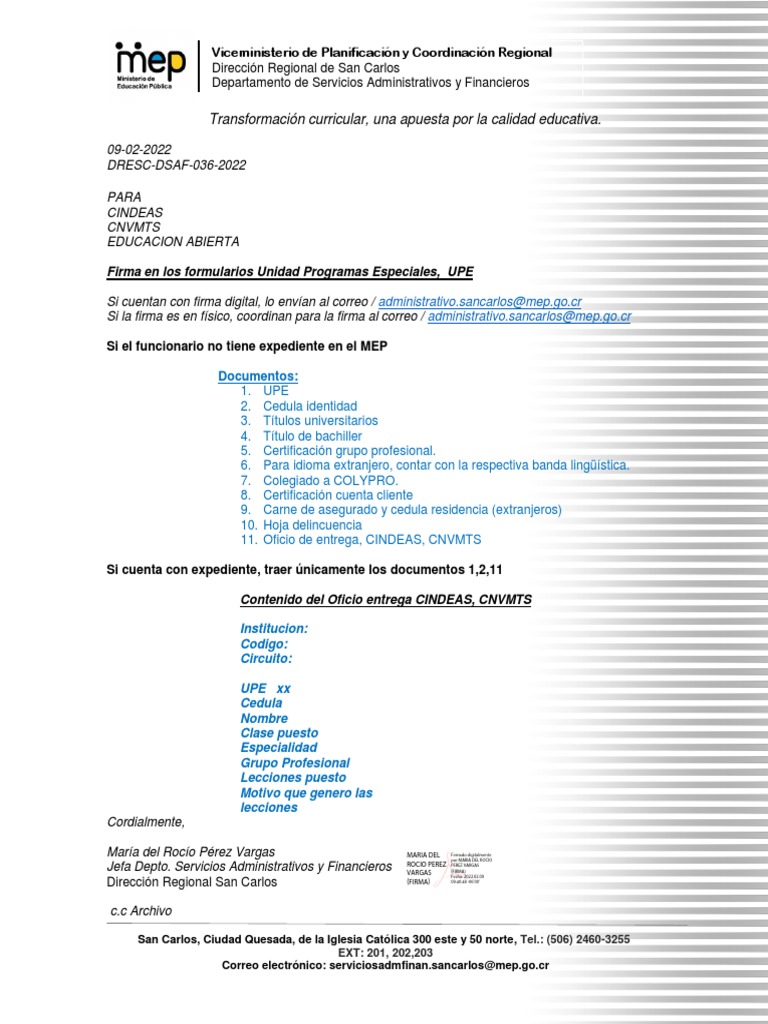 Documentos Mep Costa Rica | PDF