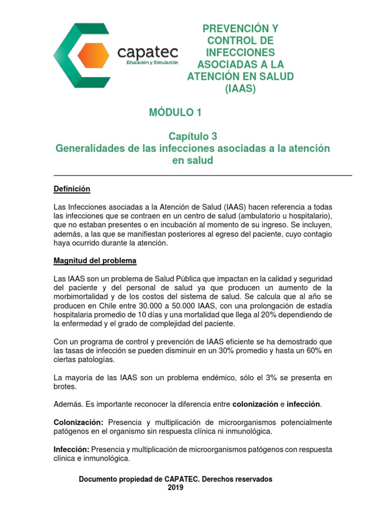 Capatec Módulo 1 Capítulo 3 | PDF | Infección | Microorganismo