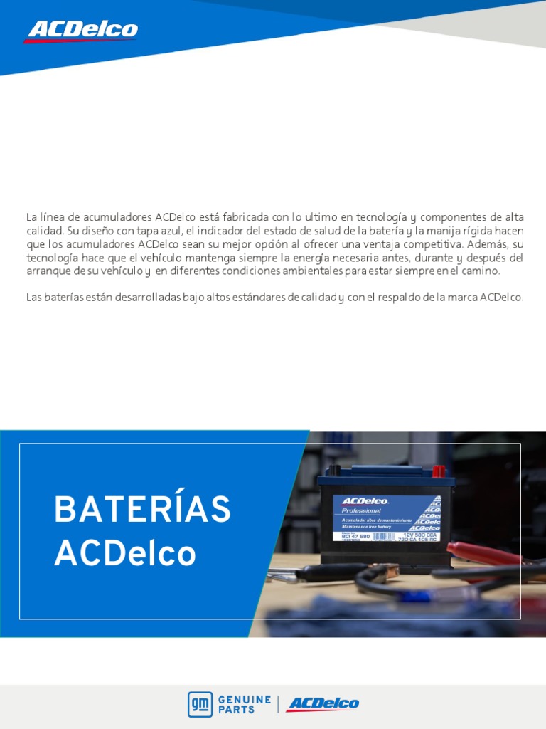 Catalogo de Baterias AC Delco 2022 | PDF