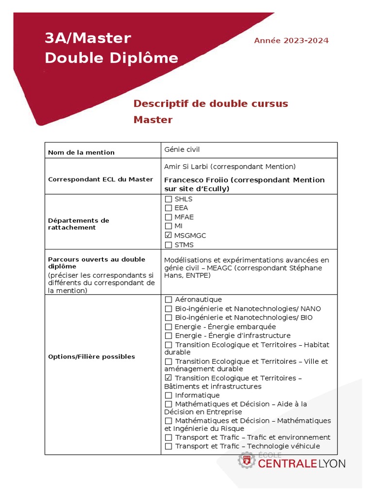 Fichedc 3a Master GC 2023 | PDF | Ingénierie