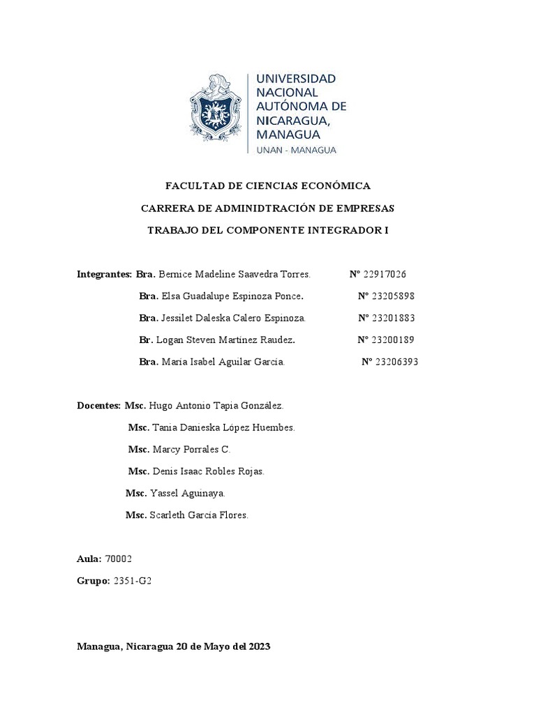 Trabajo Del Componente Integrador I | PDF | Cliente | Business