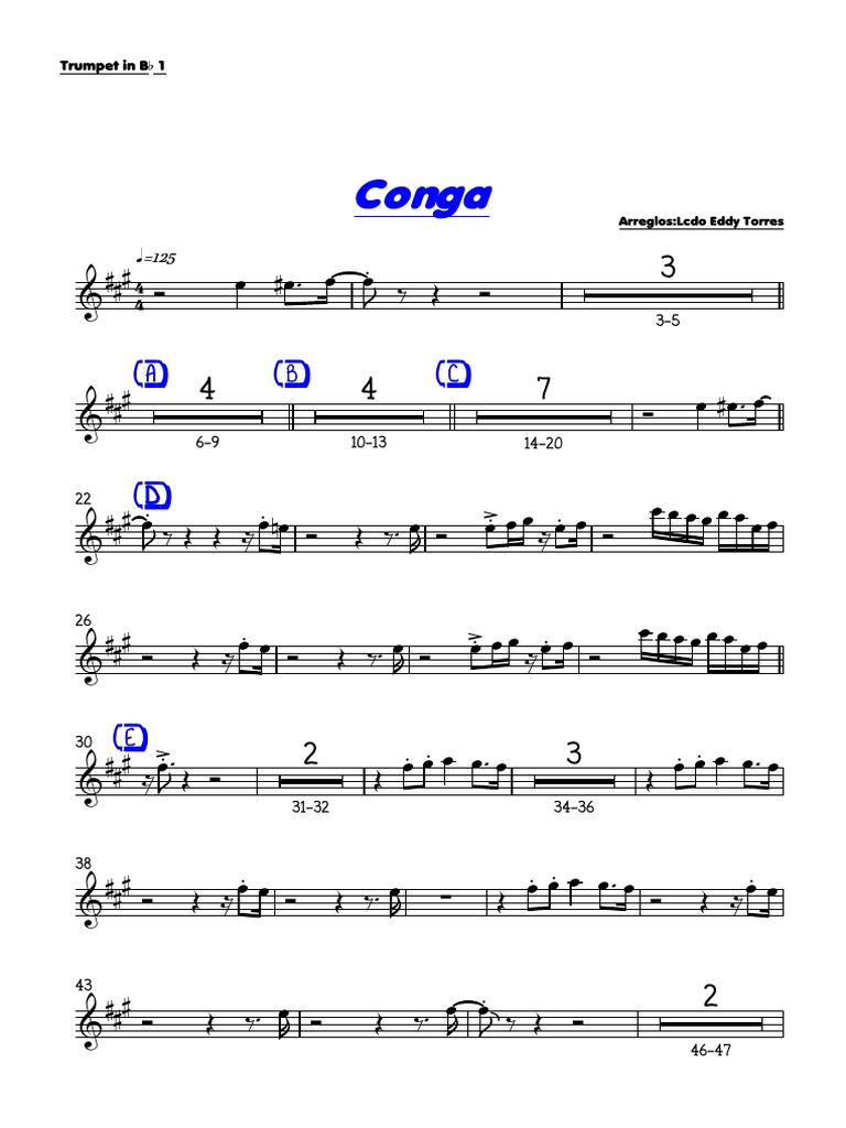 Conga Partituras - Trumpet in BB 1 | PDF