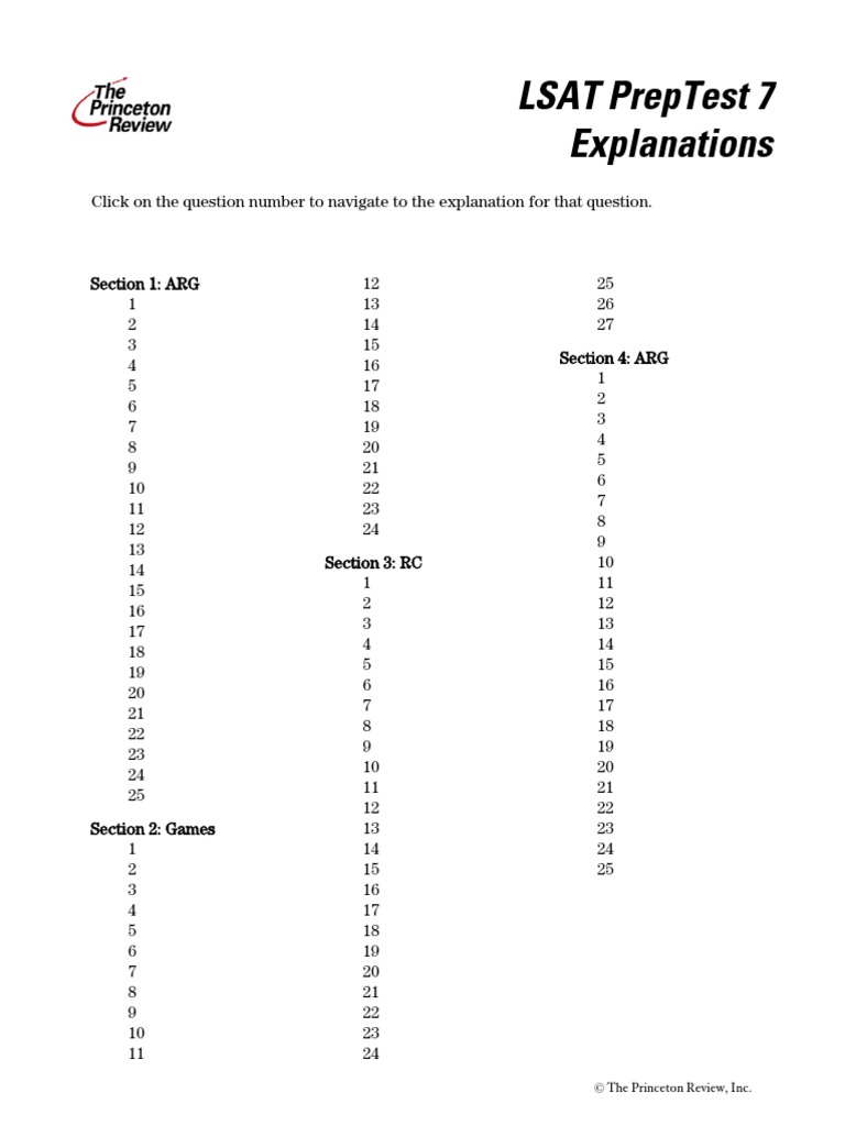 LSAT PrepTest 7 Explanations | PDF | Argument | Mathematical Proof