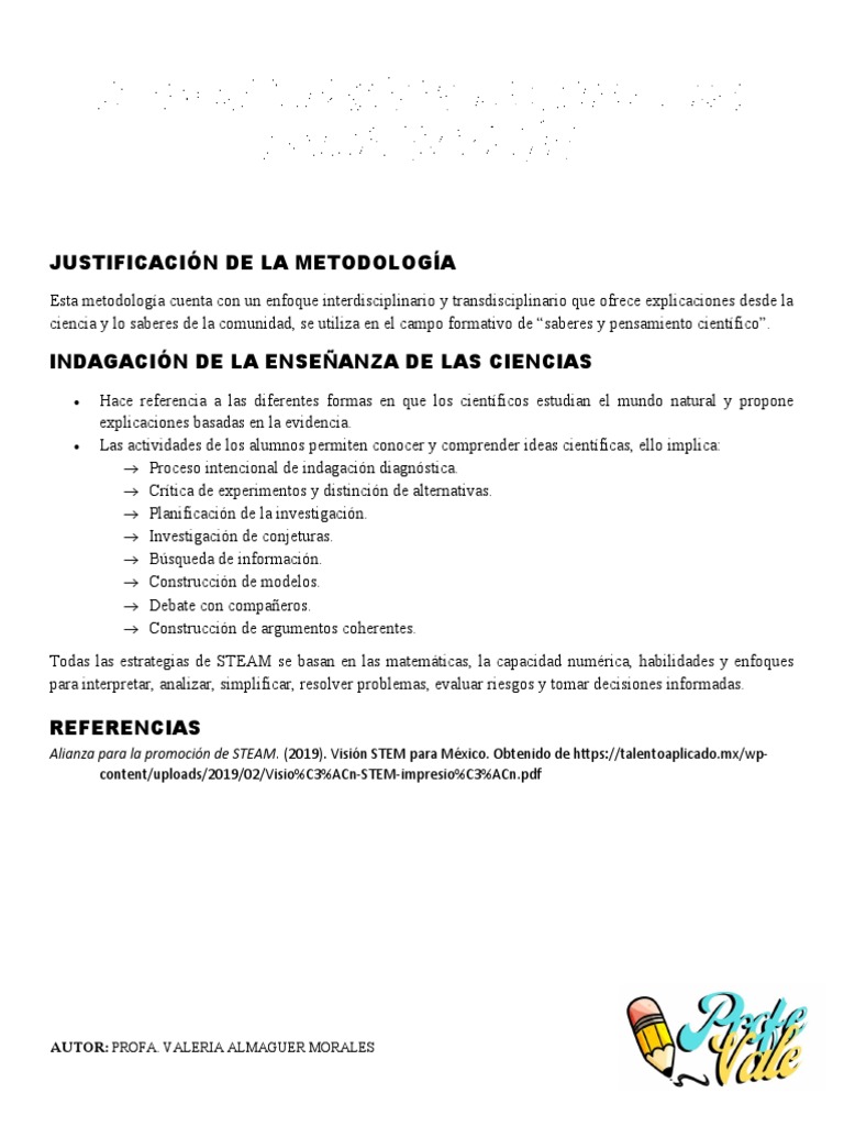 Aprendizaje Basado En Indagación Steam Como Enfoque Pdf Evaluación
