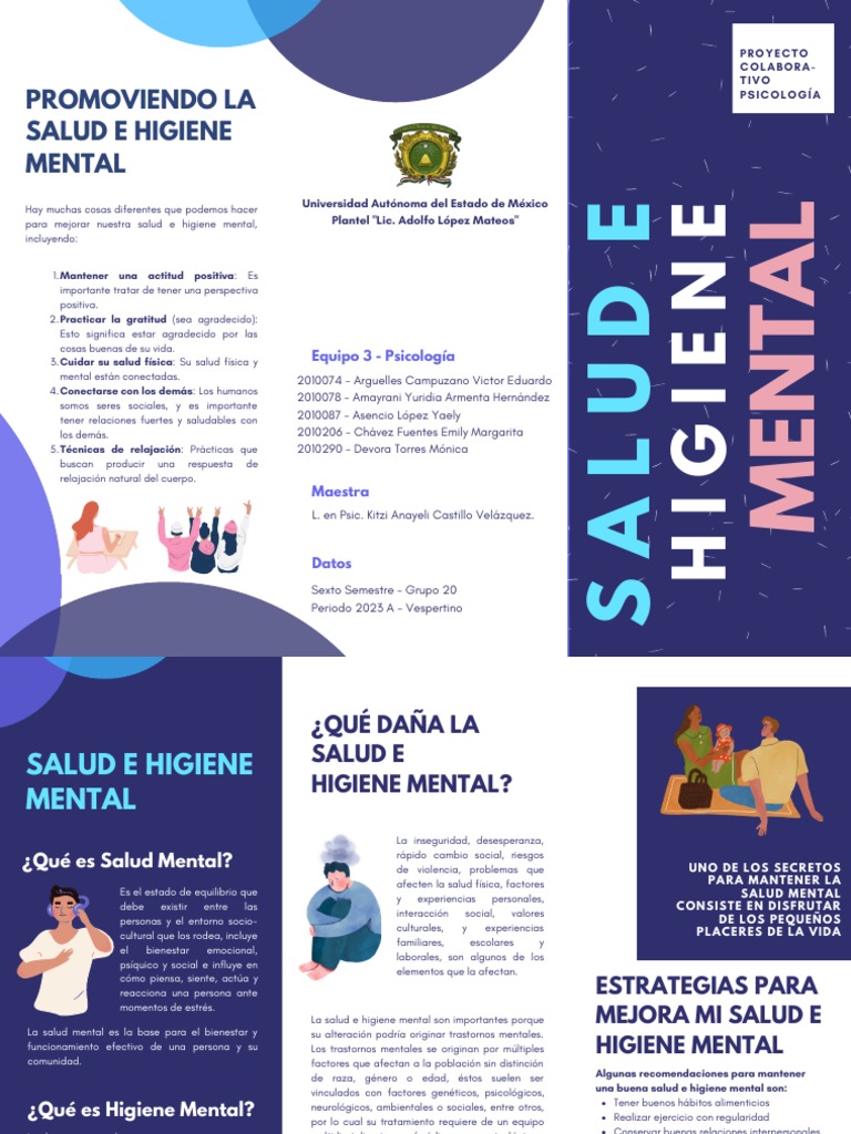 Tríptico sobre Salud e Higiene Mental | PDF | Mente | Trastorno mental