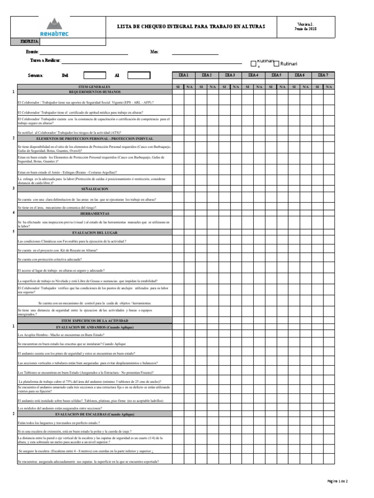 Lista de Chequeo Integral para TAR | PDF