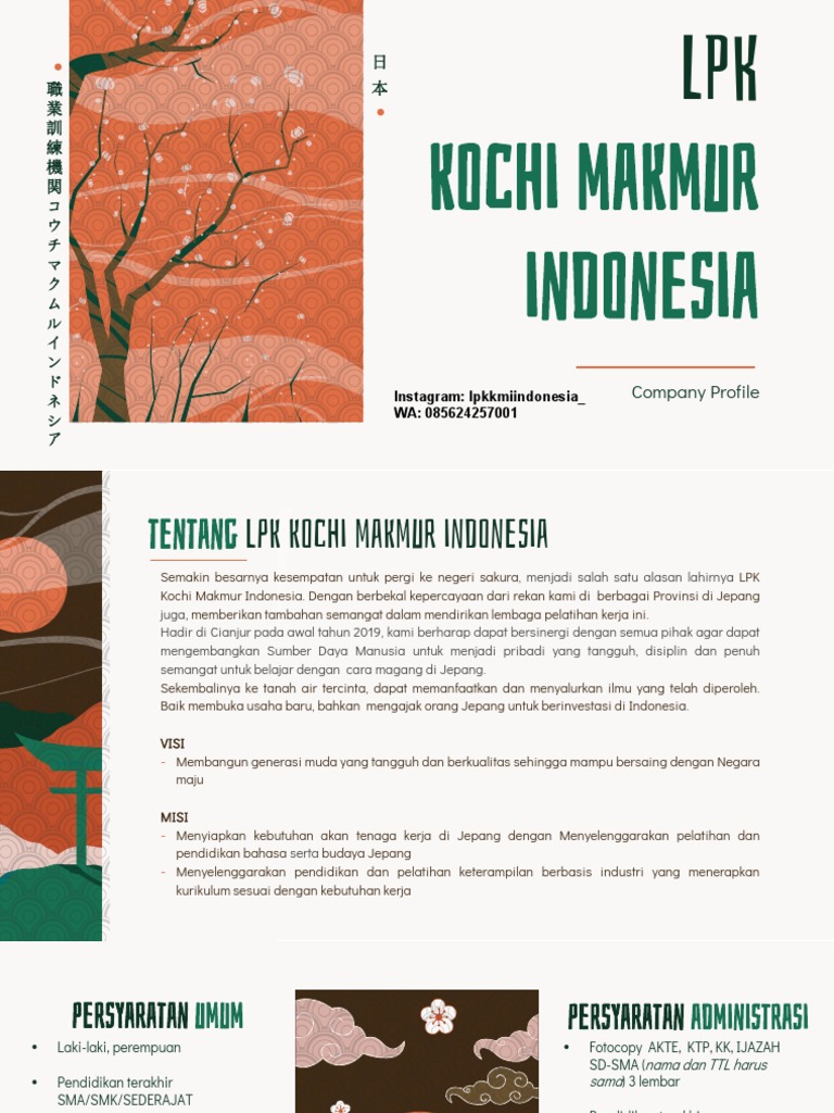 LPK Kochi Makmur Indonesia Company Profile | PDF