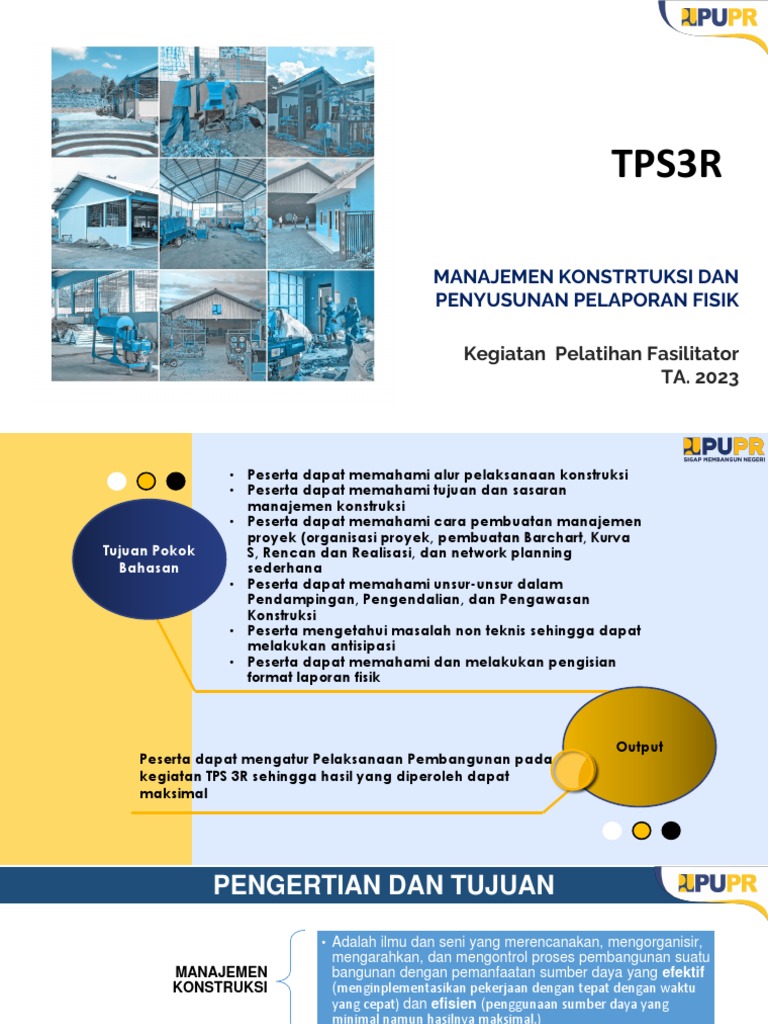 6.materi Manajemen Konstruksi TPS 3R - 2023 | PDF