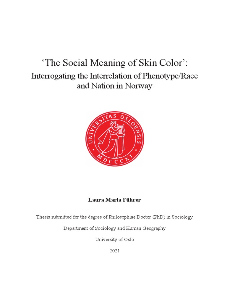 The Social Meaning Of Skin Colo PDF