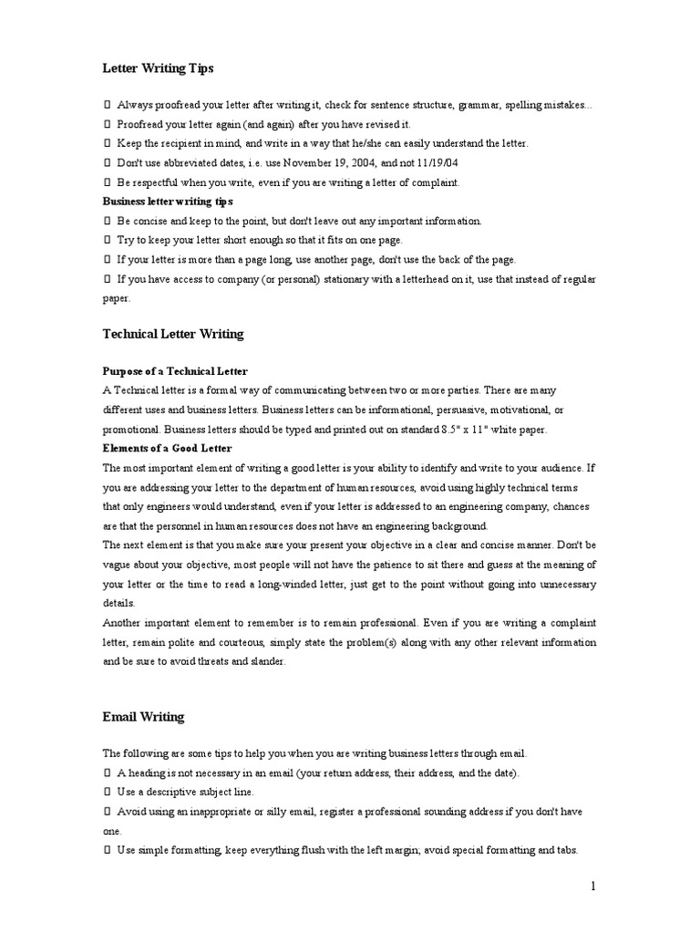 Letter Writing Tips | PDF | Language Arts & Discipline