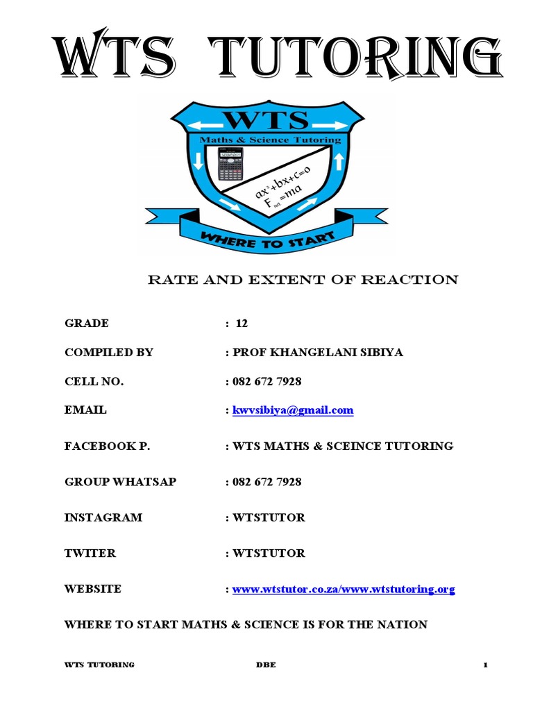 2022 WTS 12 Rate of Reaction | PDF