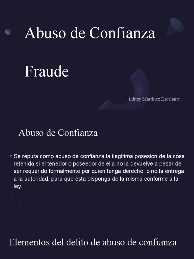 Abuso de Confianza y Fraude: Definición y Penalización | PDF
