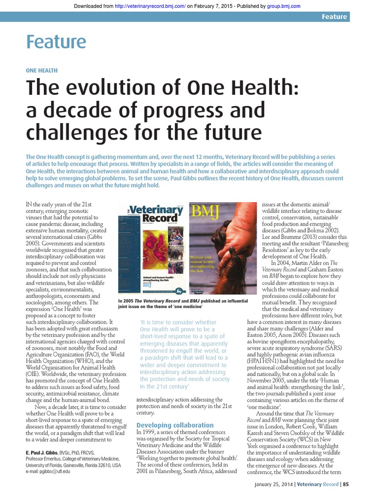 The Evolution of The One Health A Decade of Progress and Challenges For ...