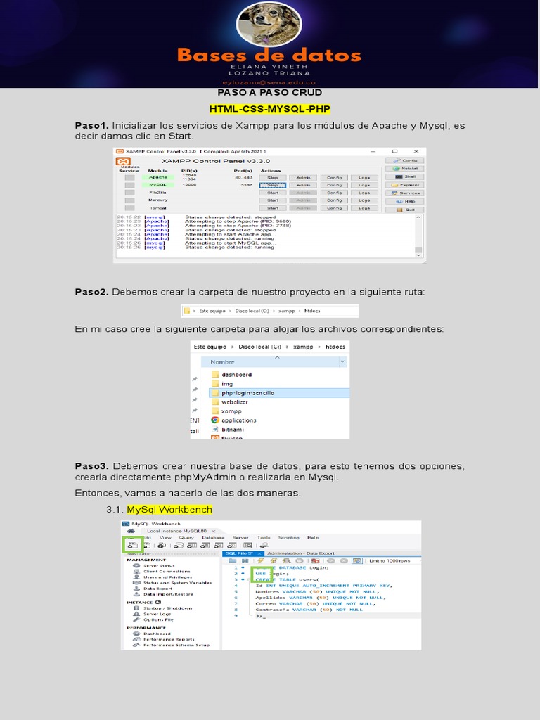 GUÍA 7 - Paso A Paso Login Básico PHP | PDF | Php | Hipervínculo
