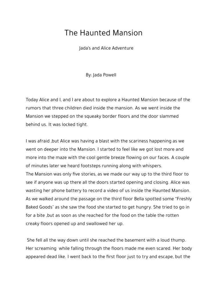 Haunted Mansion Adventure Story | PDF | Mystery, Thriller & Crime Fiction