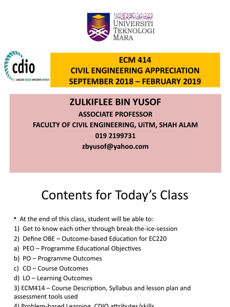 Introduction To ECM414 Feb. 2019-1 | PDF | Engineering | Knowledge