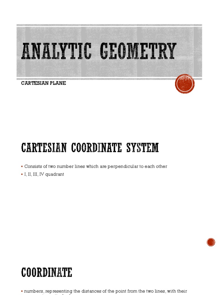 Analytic Geometry Pdf