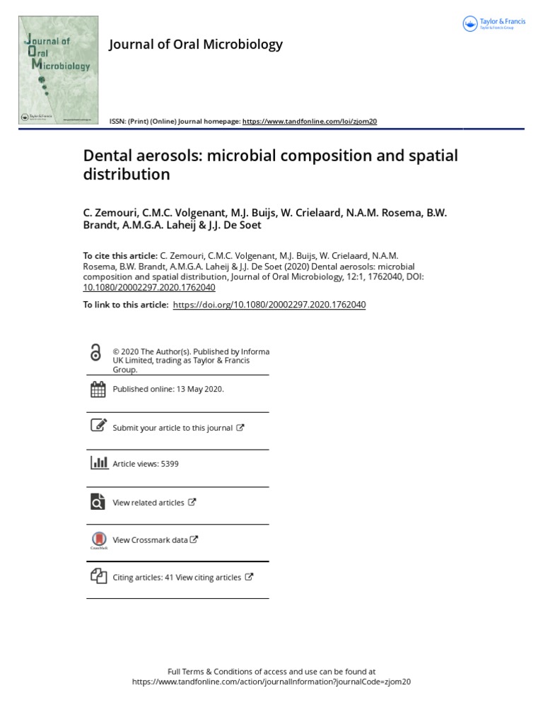 Dental Aerosols Microbial Composition and Spatial Distribution-2 | PDF ... Dental Aerosols Microbial Composition and Spatial Distribution-2 | PDF ...