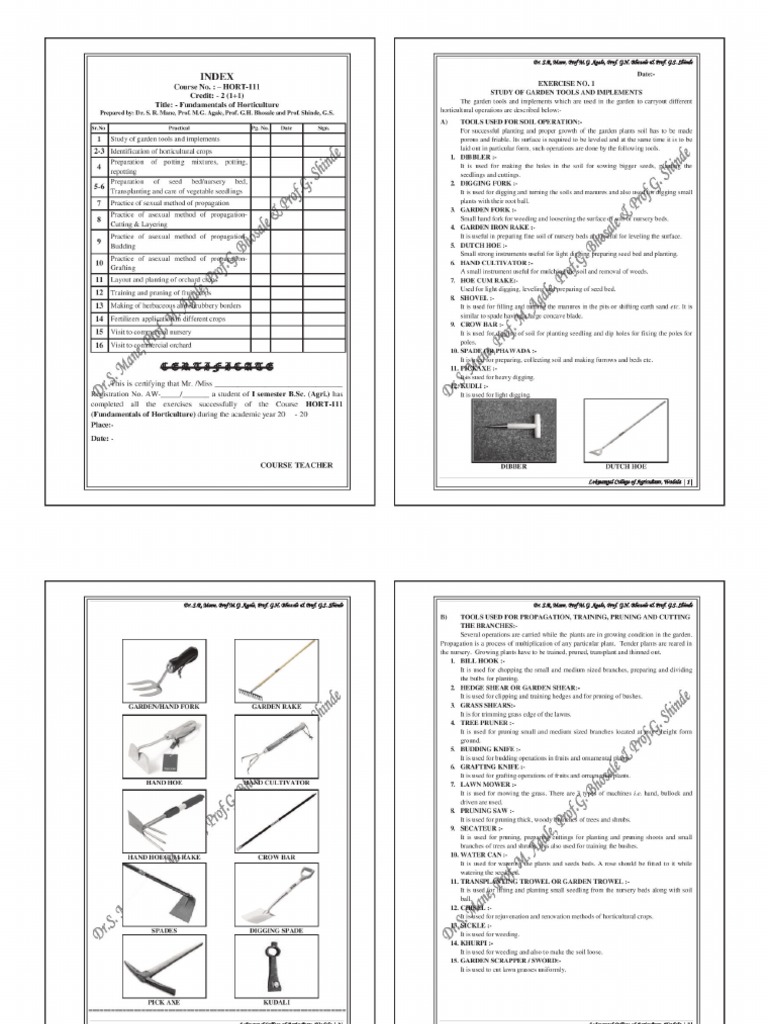 Hort-111 Practical Manual | PDF