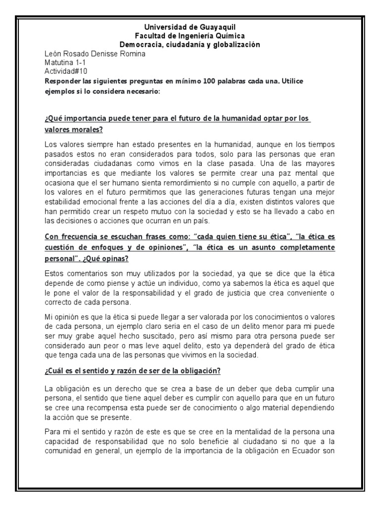 Actividad #10-León Rosado Denisse Romina-Democracia y Ciudadania | PDF ...