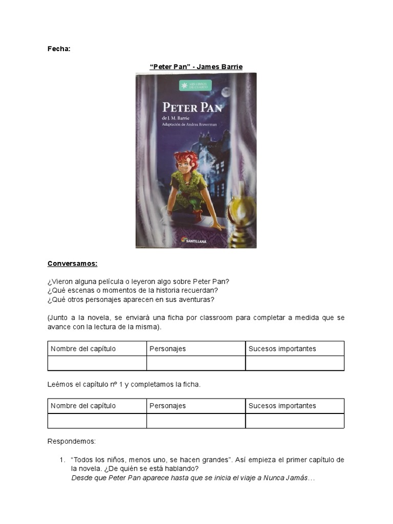 Novela 4to 2023 | PDF | Peter Pan