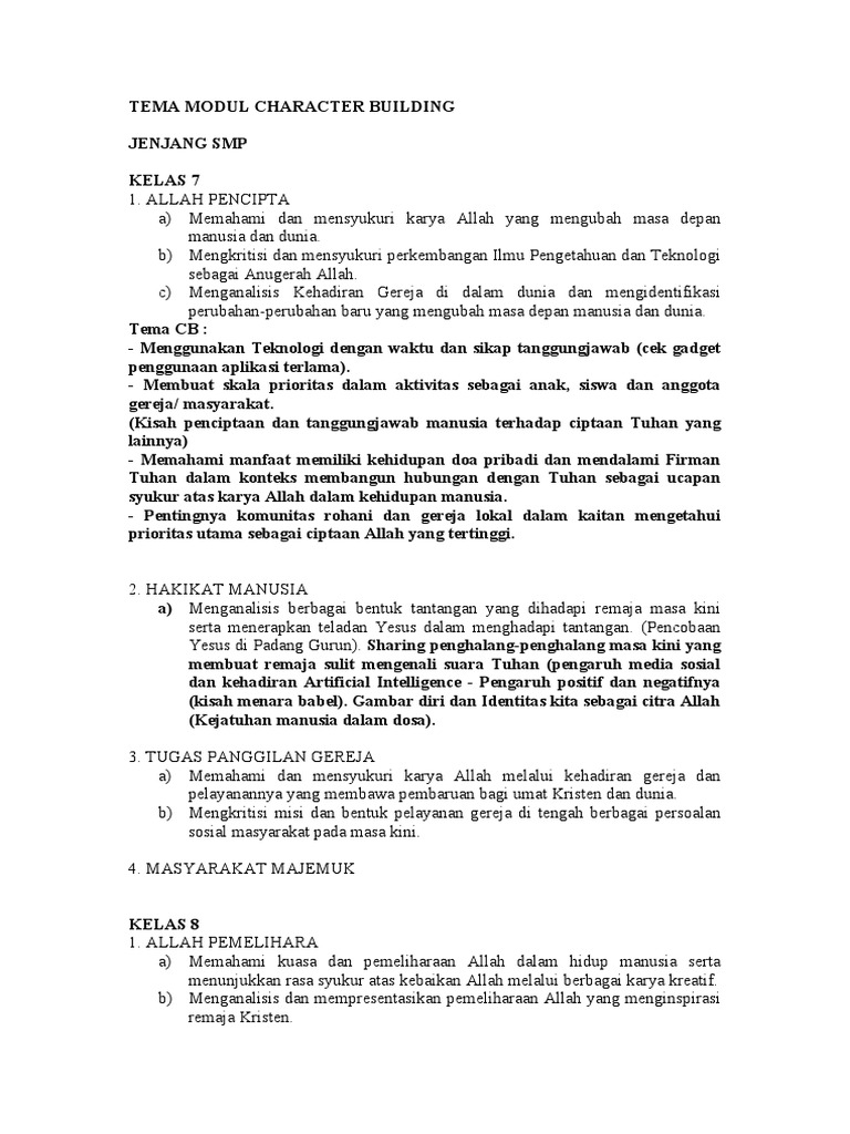 11MODUL CHARACTER BUILDING SMP Sma | PDF