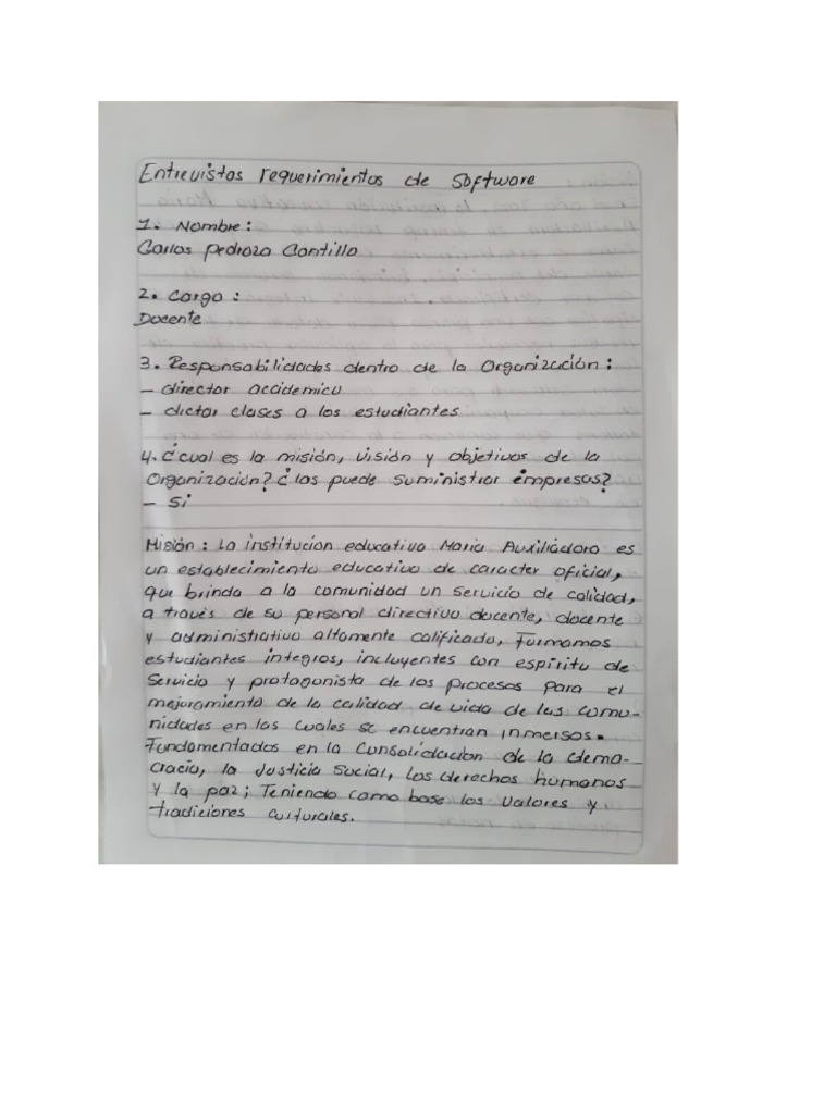 Entrevista Escrita | PDF