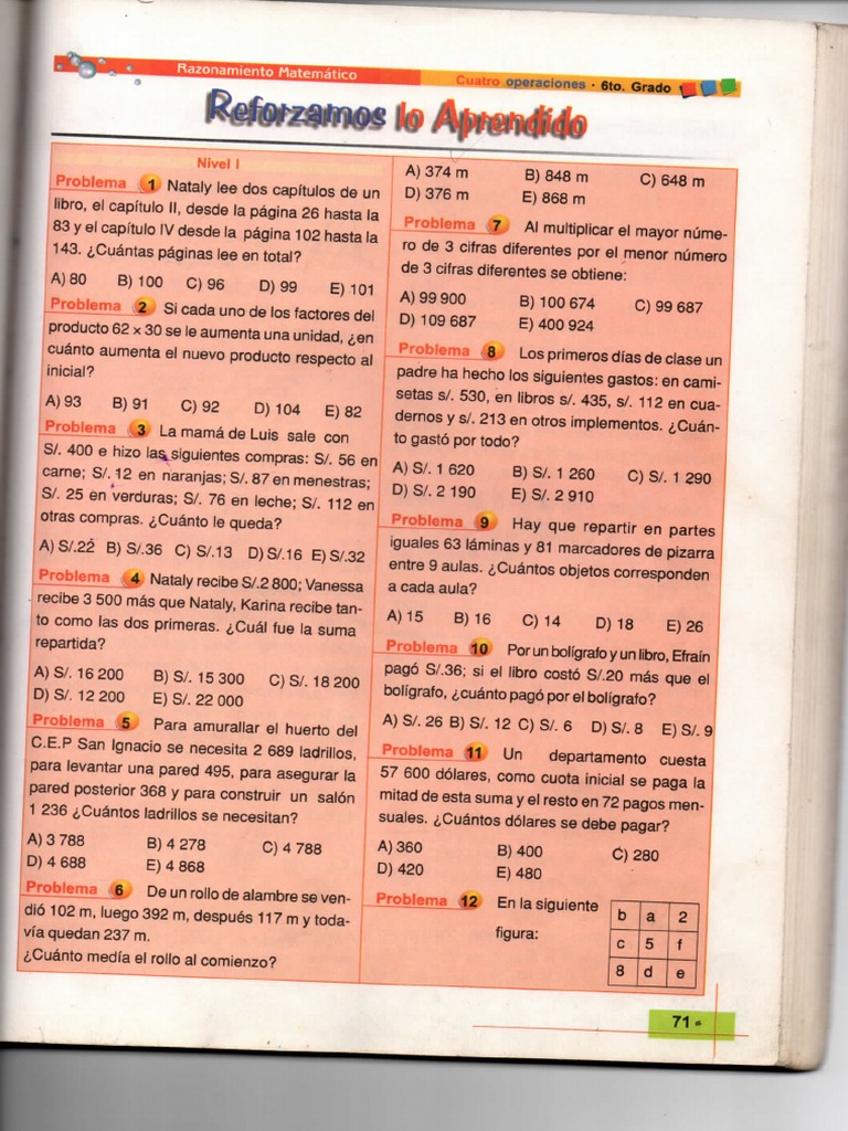 Cuatro Operaciones. Coveñas. Cl. 1 | PDF