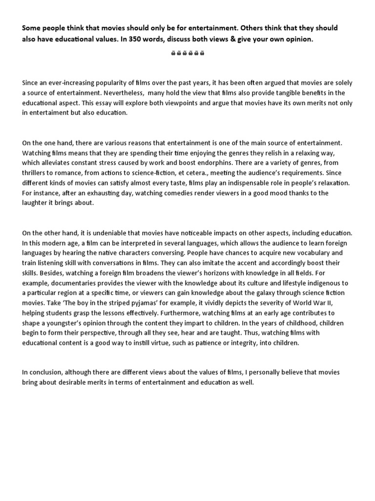 Essay | PDF | Entertainment | Knowledge