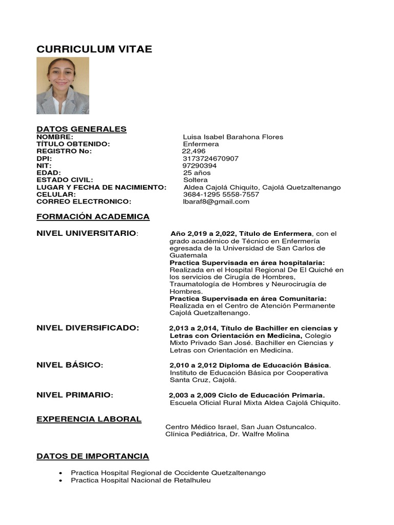 CV PDF Luisa Barahona | PDF