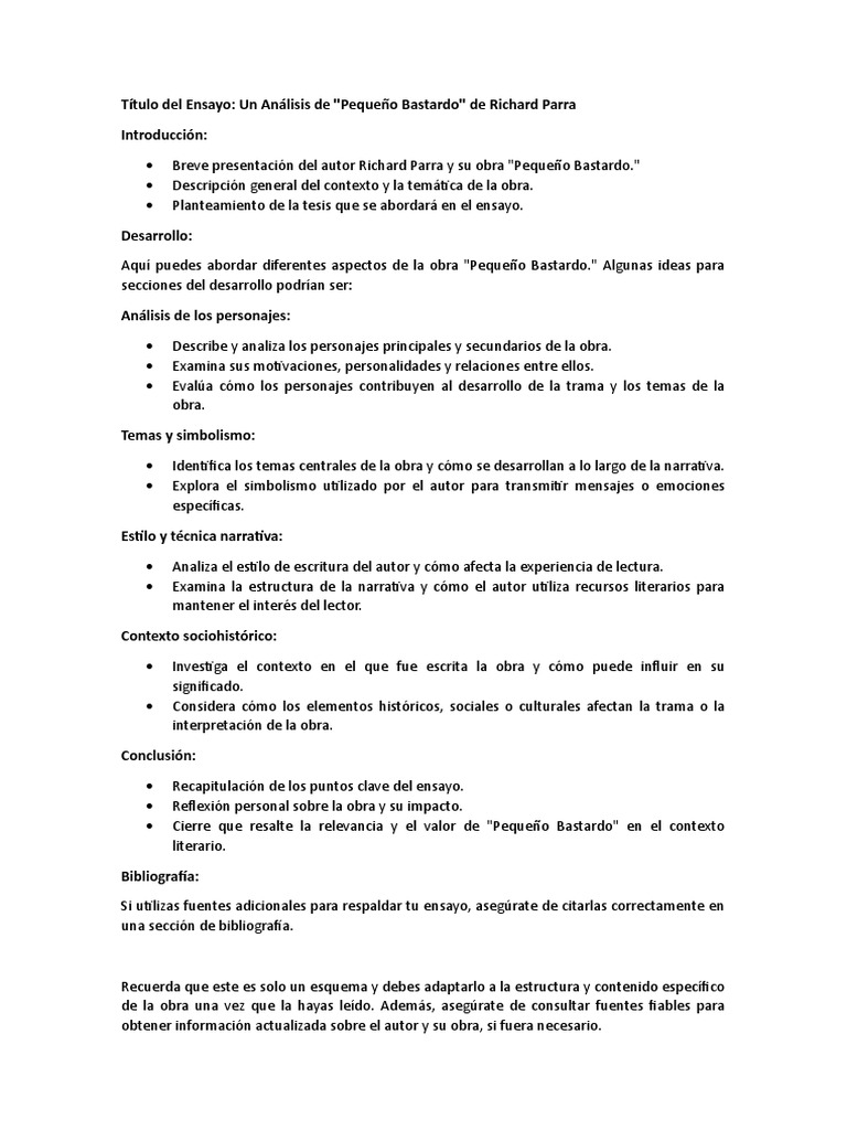 Pautas para El Ensayo | PDF